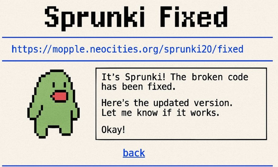 https mopple neocities org sprunki20 fixed code: Retro Web
